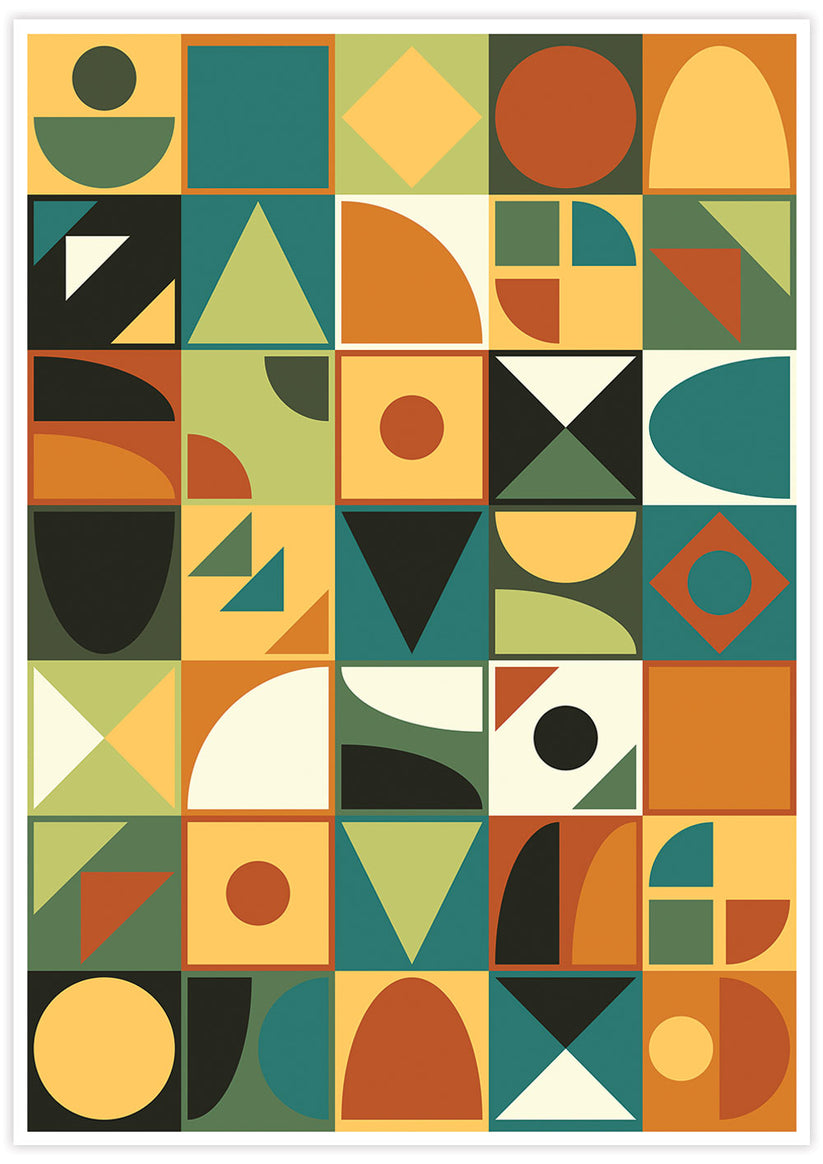 Retro Tone Shapes - 70s Wall Poster – The Underdog Print Shop